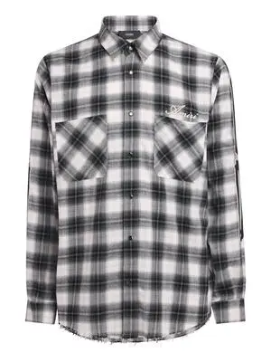 Amiri Cotton Flannel Bones Overshirt - Black