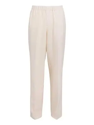 Sandro Cotton-blend Straight-fit Trousers - Beige