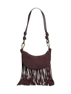 Simkhai Suede Fringe Cross-body Bag - Brown