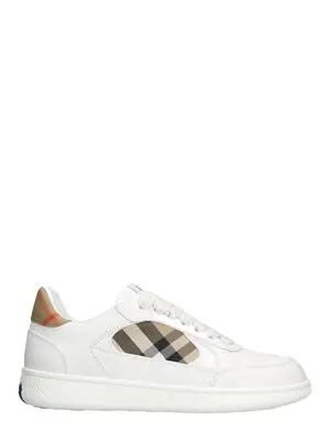 Burberry Leather Check Terrace Sneakers - White