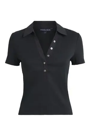 Veronica Beard Cotton-blend Kearney Polo Shirt - Black