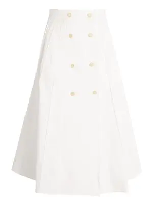 Carolina Herrera A-line Cotton-blend Midi Skirt - White