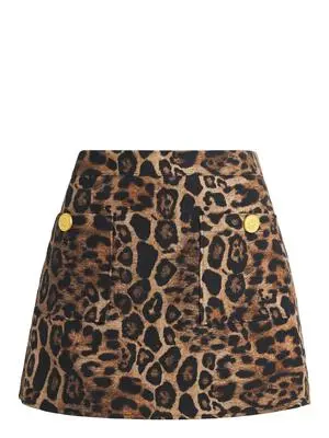 L'AGENCE Cotton Leopard Cyra Mini Skirt