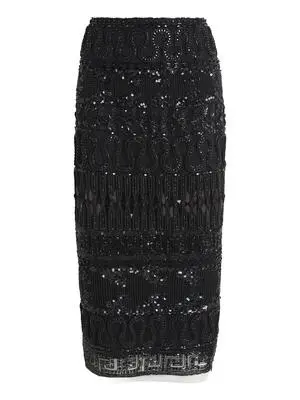 Carolina Herrera Embellished Tulle Midi Skirt - Black