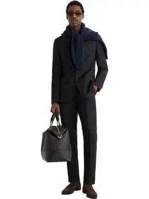 REISS Entrepreneur Wool Twill Suit Classic-fit Trousers - Navy
