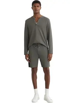 REISS Tavolla Textured Drawstring Shorts - Sage Green