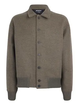 Jacquemus Wool Feltro Bomber Jacket - Green