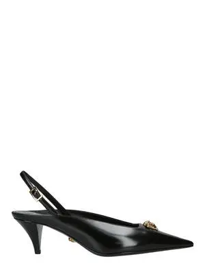 Versace Leather La Medusa Slingback Pumps - Black