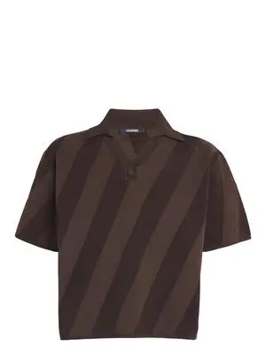 Jacquemus Cropped Stripe Polo Shirt - Brown