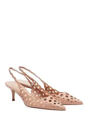 GIANVITO ROSSI 55 Leather Slingback Pumps - Pink