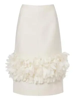 TOTEME Petal Wool And Silk Midi Skirt - White