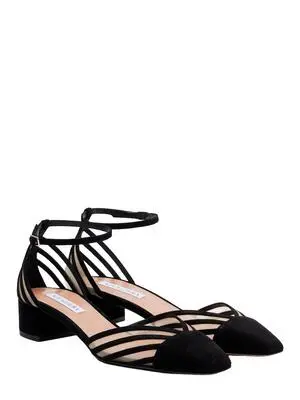 AQUAZZURA Alana 35 Suede Pumps - Black