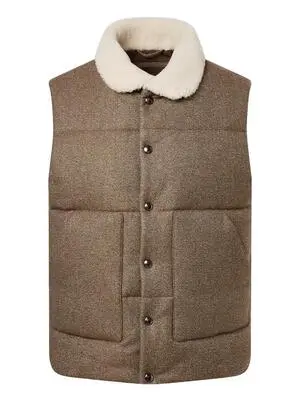 Loro Piana Dug Wool And Cashmere Vest - Brown