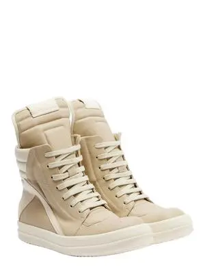 Rick Owens Geobasket Leather Sneakers - Beige