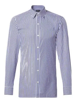 TOM FORD Bengal Stripe Cotton Poplin Shirt - White