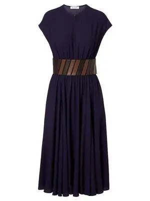 Alaïa Belted Midi Dress - Purple