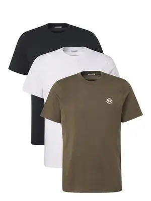 Moncler Set Of 3 Cotton Jersey T-shirts Multicoloured