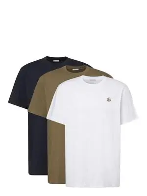 Moncler Set Of 3 Cotton Jersey T-shirts - Multicoloured