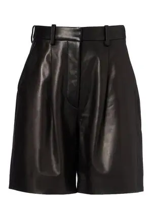 JOSEPH Suze Leather Shorts - Black