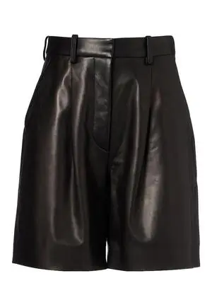 JOSEPH Suze Leather Shorts - Black