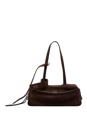Balenciaga Carrie Small Suede Shoulder Bag - Brown