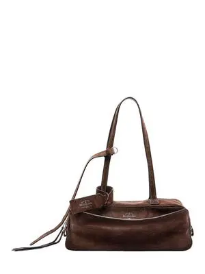 Balenciaga Carrie Small Suede Shoulder Bag - Brown