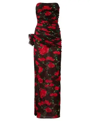 Magda Butrym Floral Ruched Gown - Brown