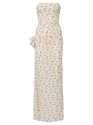 Magda Butrym Floral Ruched Gown - White