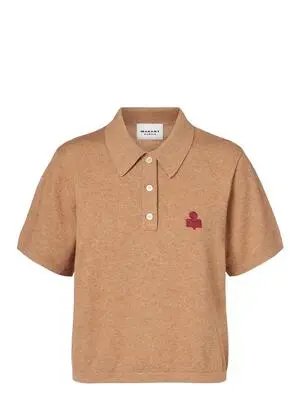 MARANT ETOILE Althea Cotton And Wool Polo Shirt - Beige