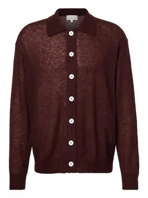 Studio Nicholson Hamto Mohair Blend Cardigan - Burgundy