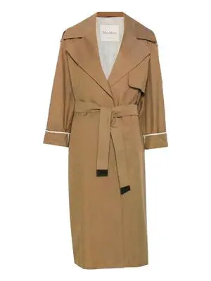 Max Mara Notched Lapel Belted Trench Coat - Brown