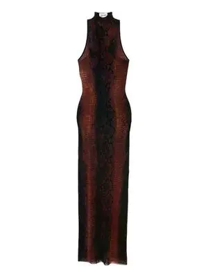 Jean Paul Gaultier Python-print Maxi Dress - Brown