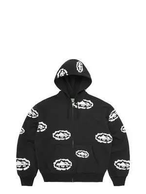 CORTEIZ X Denim Tears Island Wreath Zip Hoodie - Black