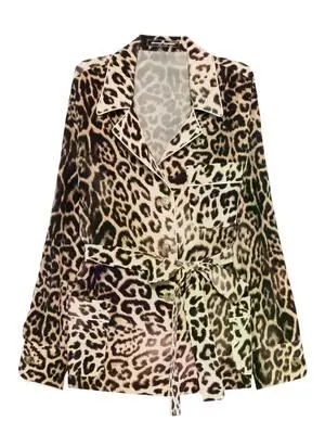 Ermanno Scervino Leopard-print Tie Jacket - Brown