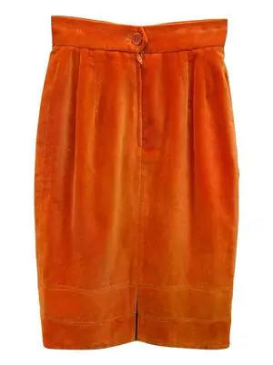 Moschino Velvet Pencil Skirt - Orange