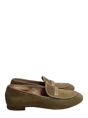 GIANVITO ROSSI Logo Suede Loafers - Neutrals