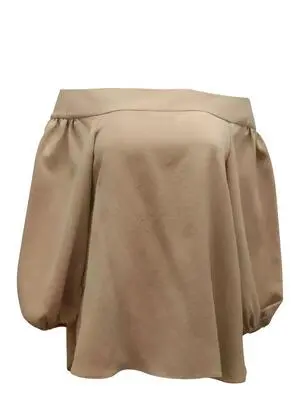 Tibi Sculpted-sleeve Off-shoulder Blouse - Neutrals