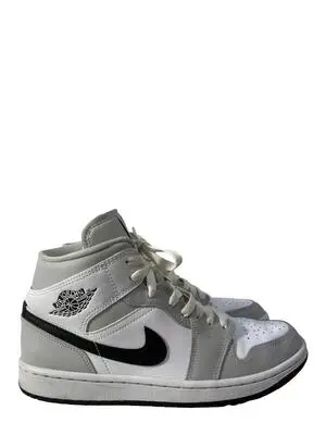 Nike Jordan 1 Mid Leather Trainers - Grey