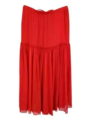 Giambattista Valli Silk Midi Skirt - Red