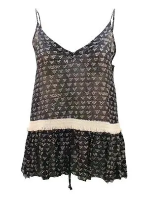 LEMLEM Geometric-print Tank Top - Black