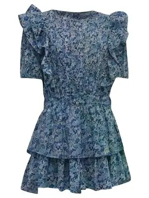 LoveShackFancy X Liberty London Natasha Floral-print Dress Blue