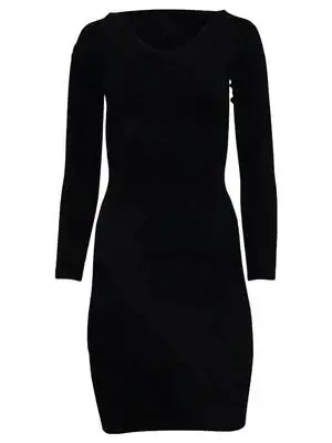 Burberry V-neck Long-sleeve Midi Dress - Black