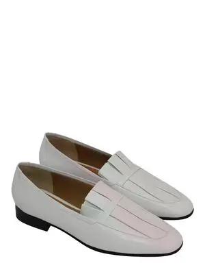 THE ROW Adam Pleat Leather Moccasin - White