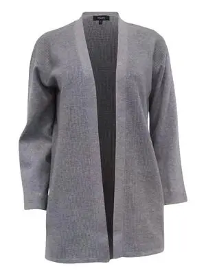 Theory Open Front Rib-knit Cardigan - Grey