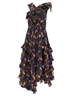 ULLA JOHNSON Ulla Johnson Imogen Printed Ruffled Dress