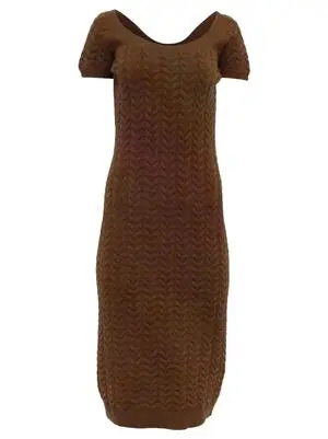 Max Mara Caramba Knitted Midi Dress - Brown