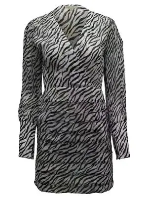 Maje Ribane Zebra-print Mini Dress - White