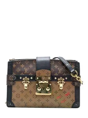 LOUIS VUITTON 2021-2025 Monogram Reverse Trunk Clutch Crossbody Bag - Brown