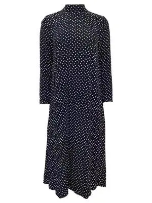 GANNI Heart-printed Long-sleeved Dress - Blue