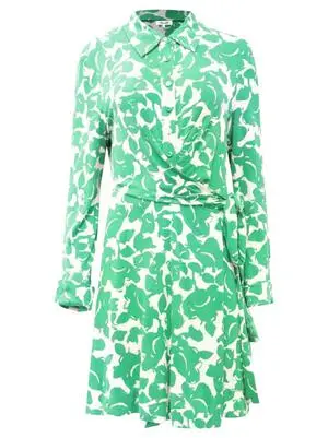 Diane Von Furstenberg Printed Wrap Dress - Green